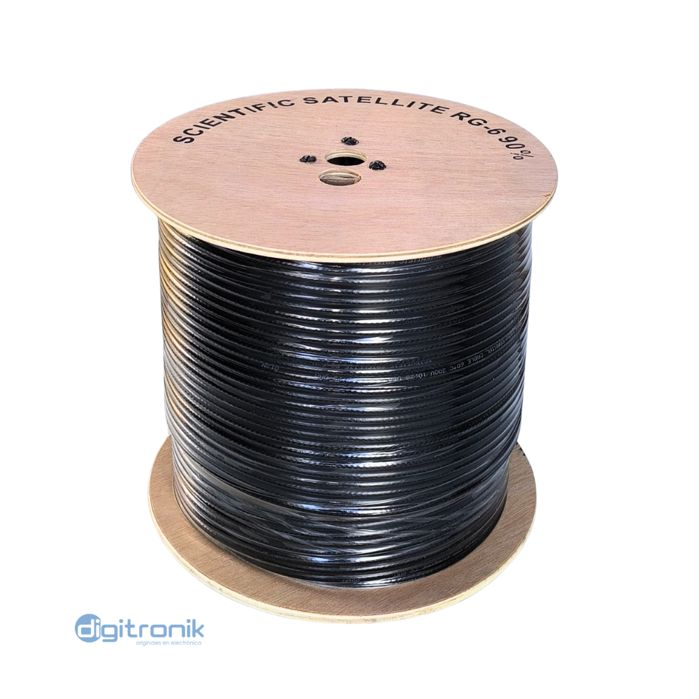 CABLE COAXIAL RG-6 CATV 90% MALLA SCIENTIFIC SS RG-6 90% (ROLLO DE 305 – digitronik