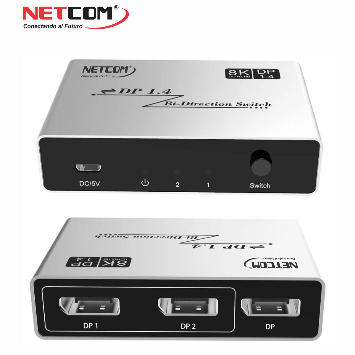 Switch / Splitter DisplayPort V1.4 Bidireccional PE-SW0010 NETCOM ...