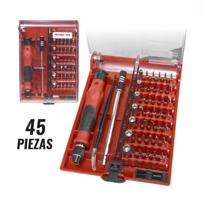 SET DE PERILLEROS 45 PIEZAS MASTERX72 TK-45N1 MIYAKO – digitronik