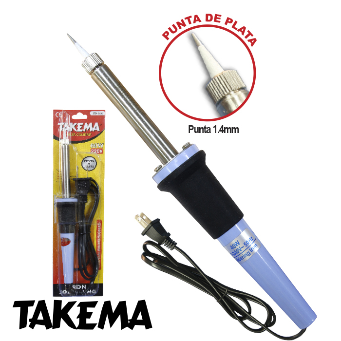 CAUTIN TAKEMA TIPO LAPIZ 40W PUNTA DE PLATA ZD-30C/40W – digitronik